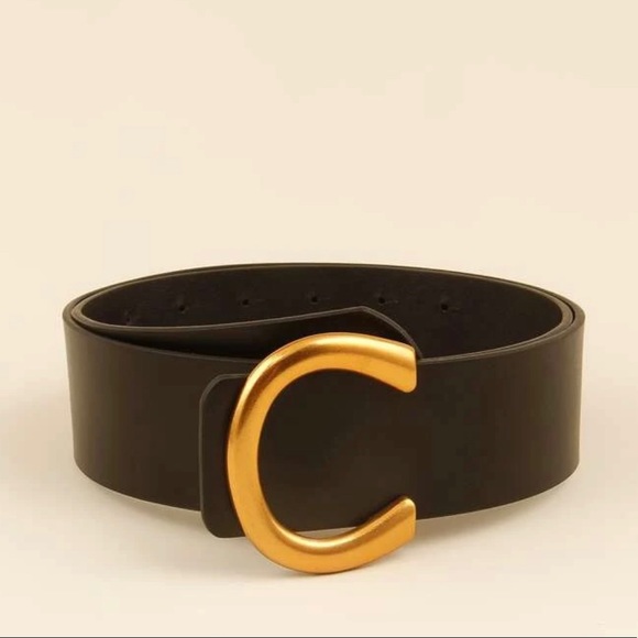 Accessories | Letter C Wide Black Belt | Poshmark